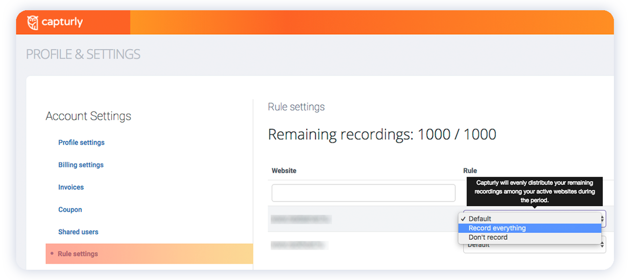 How can I change Rule settings? - Capturly Documentation