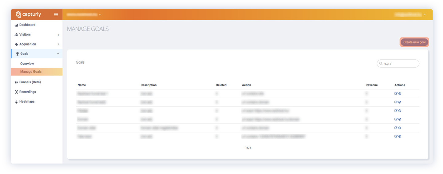 How can I create goals? - Capturly Documentation