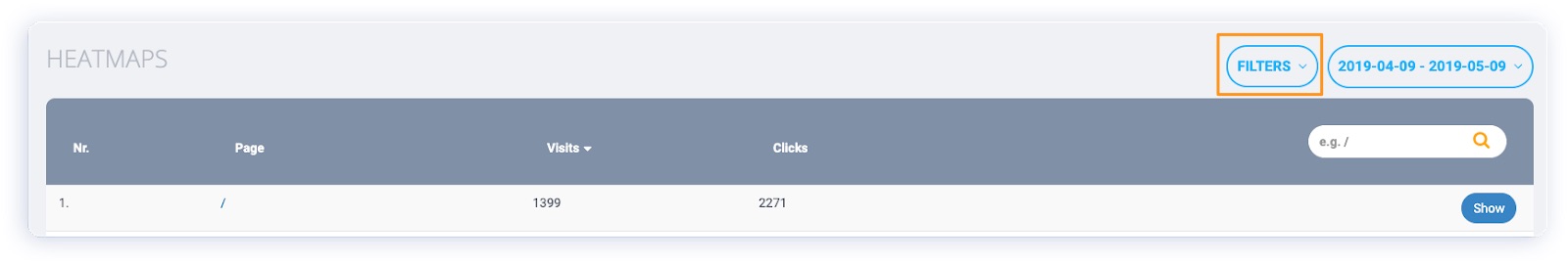 How can I filter heatmaps? - Capturly Documentation